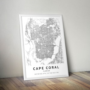 Printable Map of Cape Coral, Florida, USA With Street Names - Instant ...