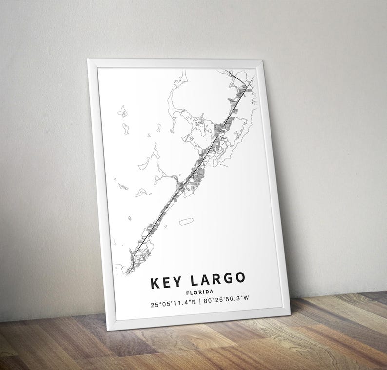Printable Map of Key Largo, Florida With Street Names - Instant ...