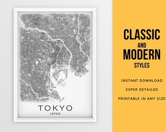Old Tokyo Japan Map 1954 Vintage Japanese Capital City & - Etsy