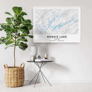 Printable Map Norris Lake, Tennessee, US - Instant Download \ Lake Map ...