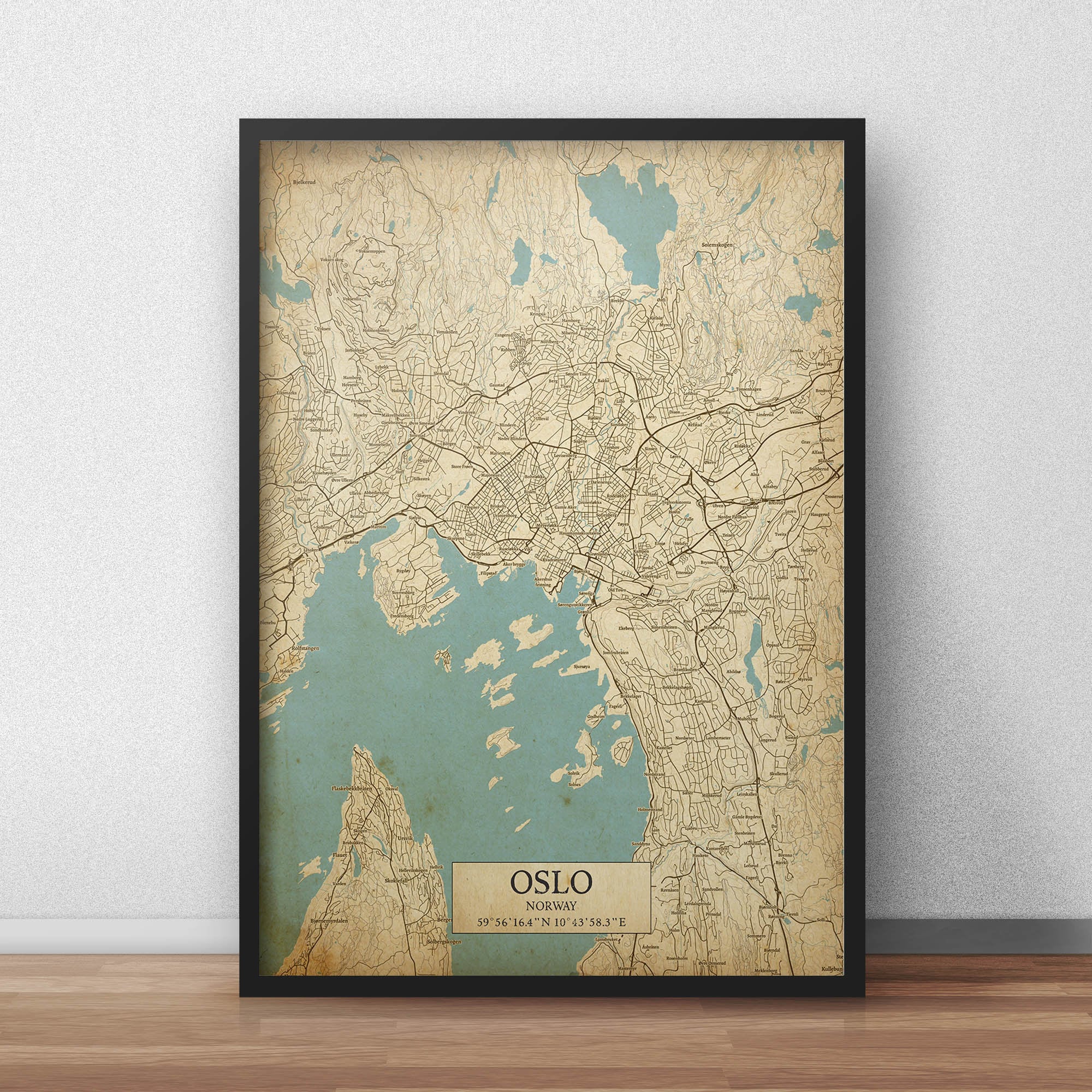 Oslo, Norway Vintage Style Map, Printable Oslo City Poster (instant ...