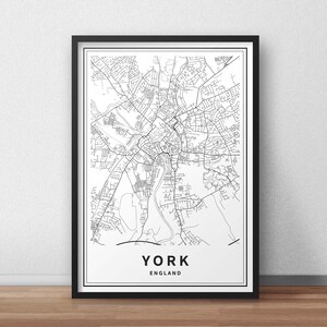 Printable Map of York, England, United Kingdom Instant Download City ...