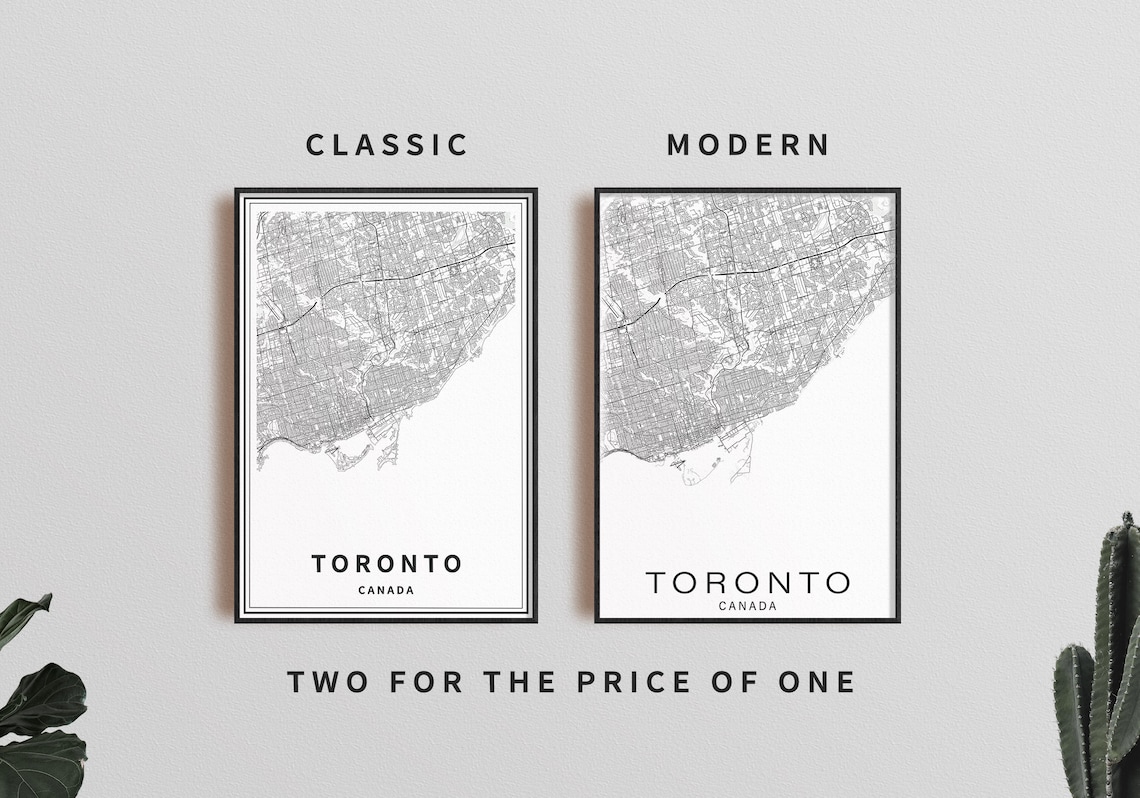 Printable Map of Toronto Canada Instant Download City Map | Etsy