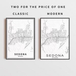Printable Map of Sedona, Arizona, United States Instant Download City ...