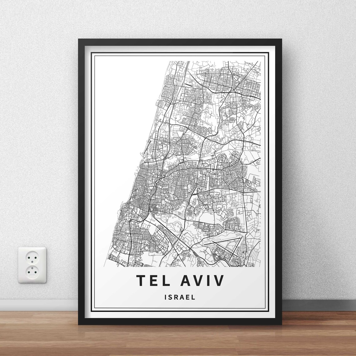 Printable Map of Tel Aviv Israel Instant Download City | Etsy