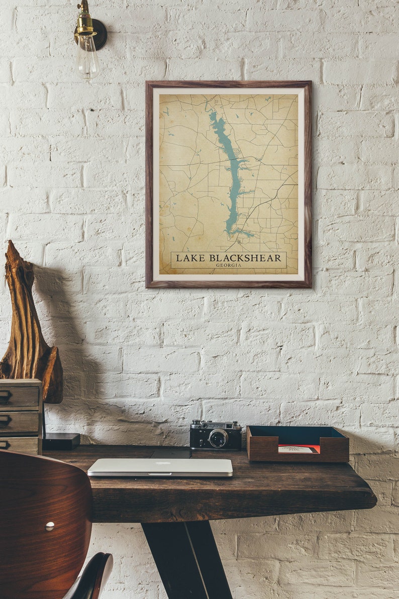 Vintage Style Map of Lake Blackshear Georgia USA Instant - Etsy