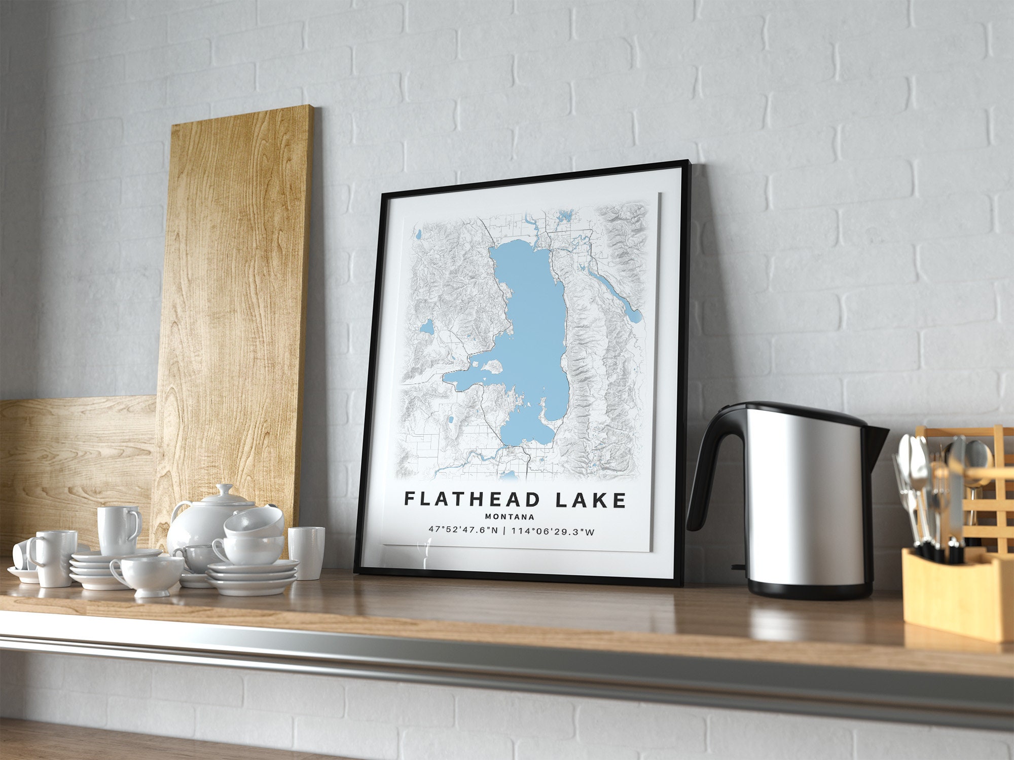 Printable Map of Flathead Lake Montana United States - Etsy