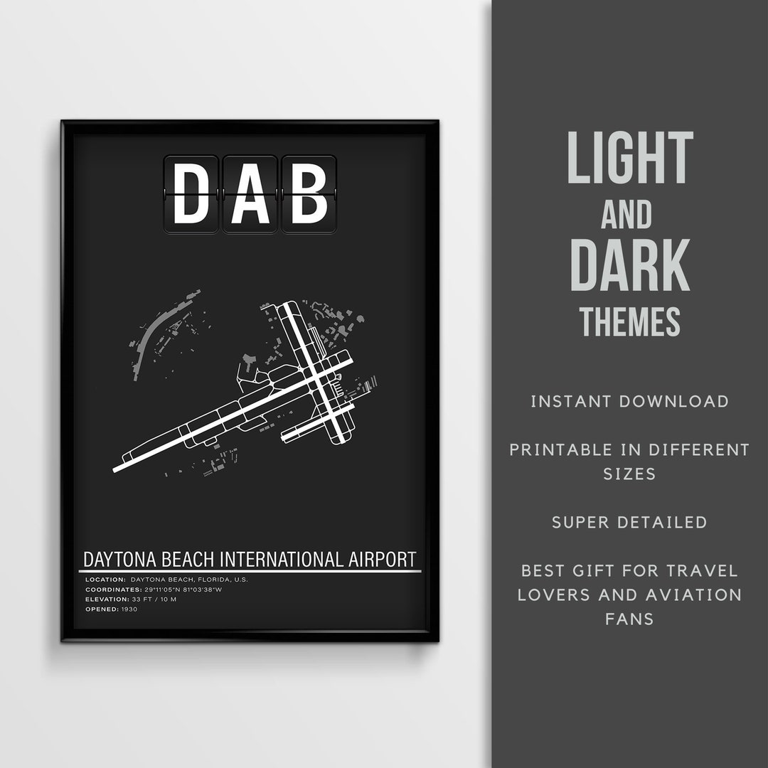 DAB Daytona Beach International Airport Instant Download Airport Map ...