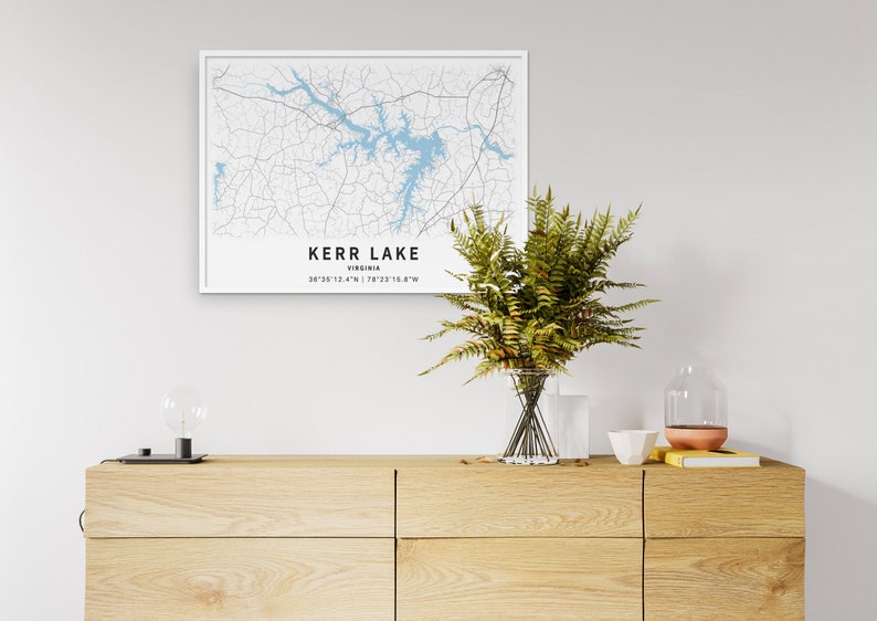 Printable Map of Kerr Lake Bugg's Island Lake Virginia | Etsy