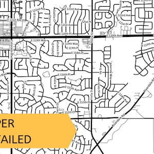 Printable Map of Thornton, Colorado, USA With Street Names Instant ...