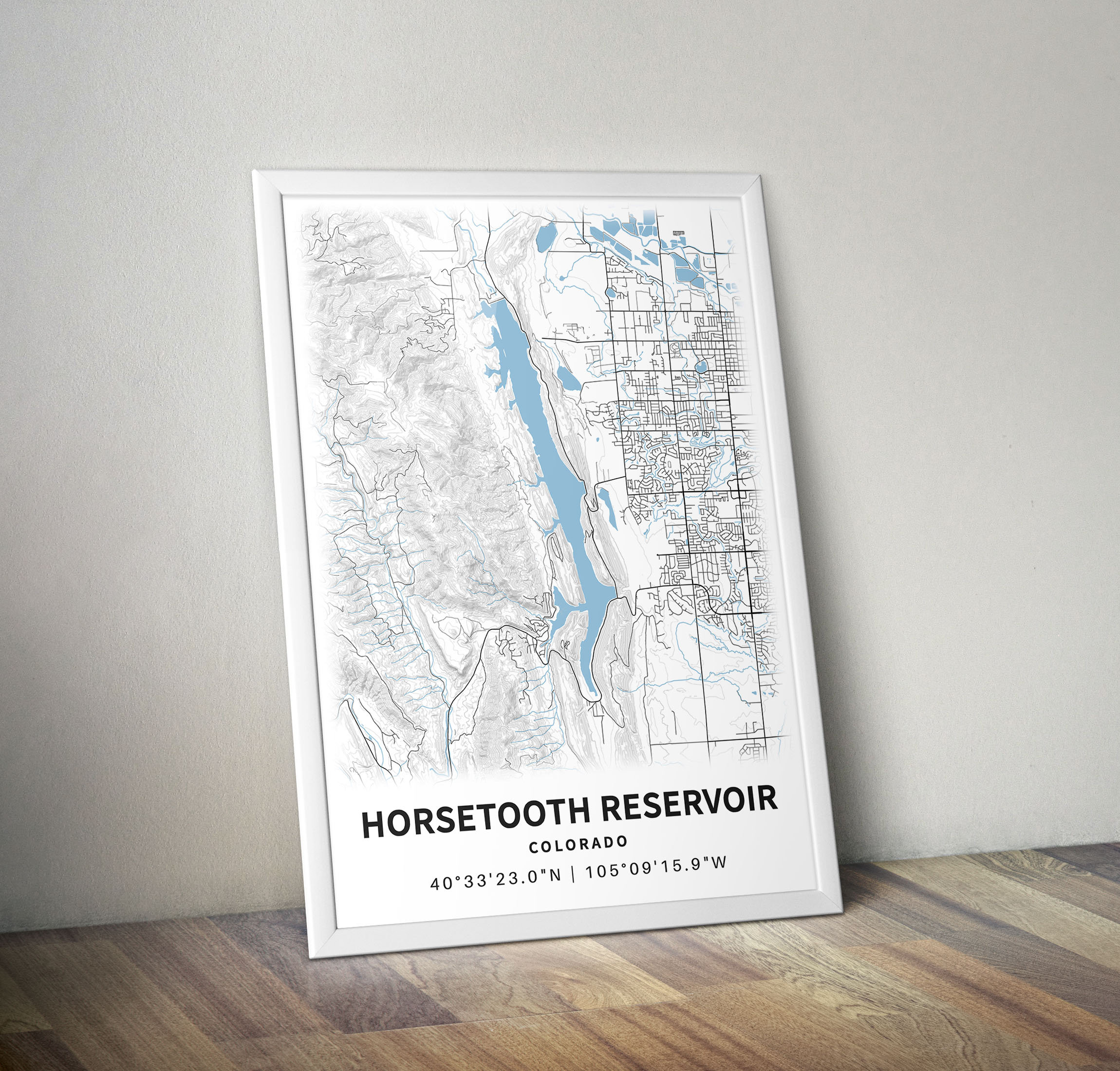 Printable Map of Horsetooth Reservoir Colorado United States | Etsy