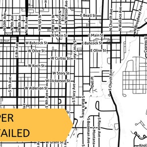 Printable Map of Bozeman, Montana, USA With Street Names - Instant ...
