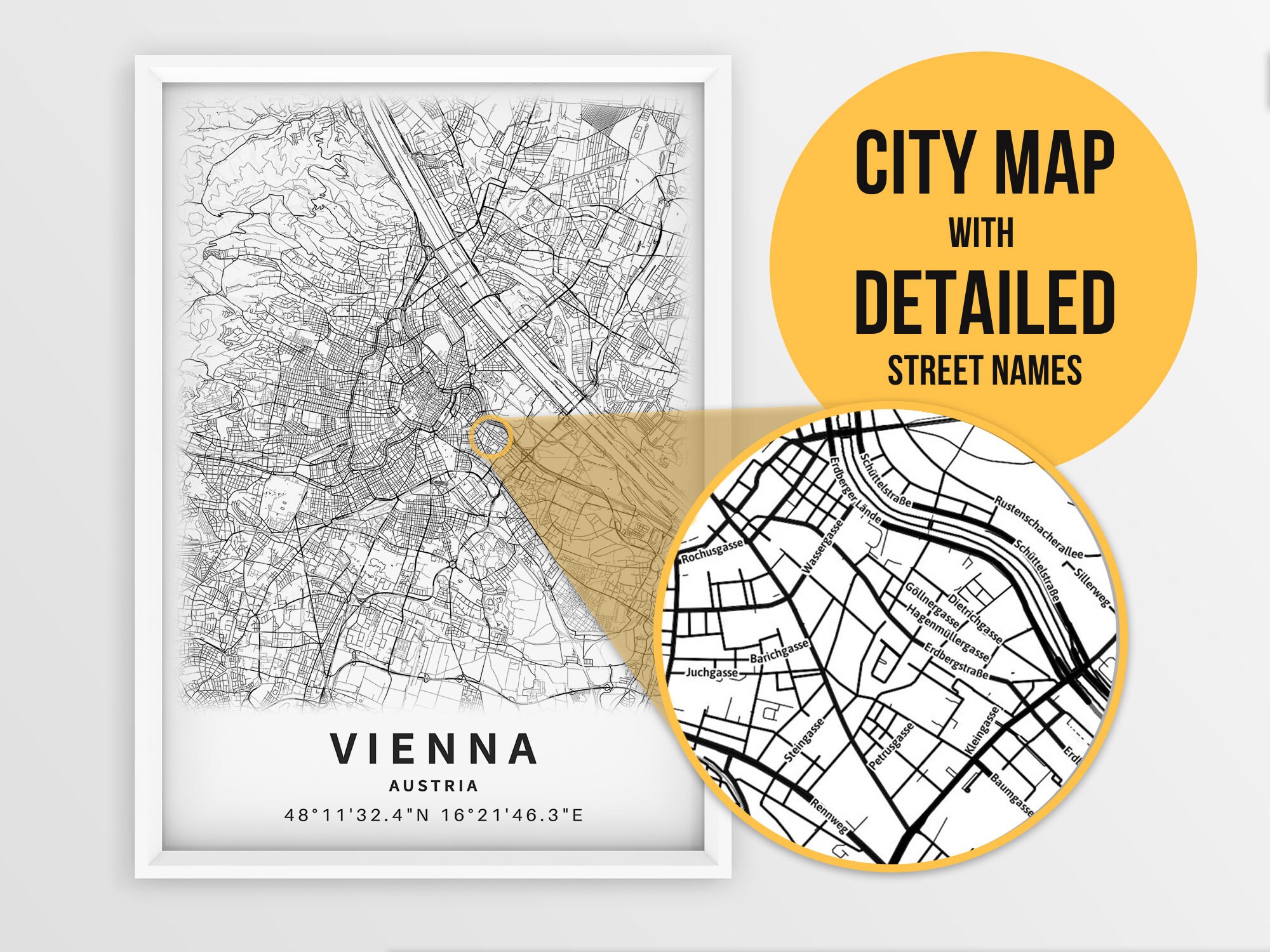 Vienna Map Print With Street Names Austria City Poster Etsy UK vienna-map-print-with-street-names-austria-city-poster-etsy-uk