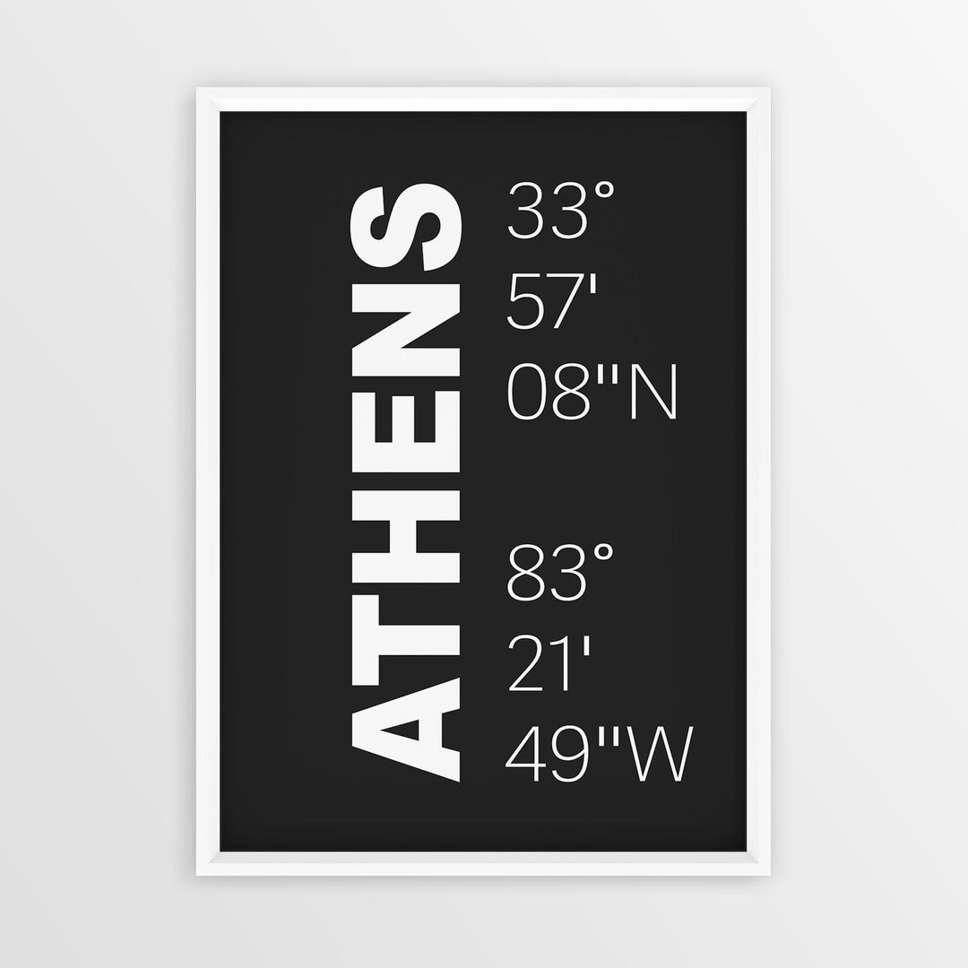 Athens Coordinates Poster, Printable GPS Wall Art – Athens Print ...