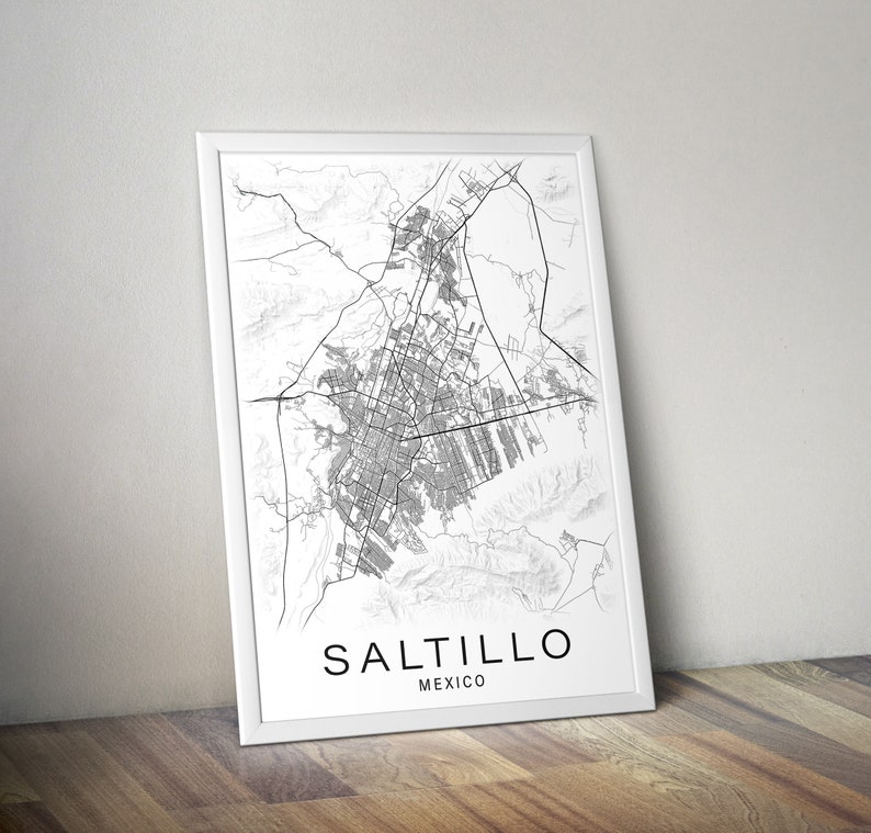 Printable Map of Saltillo Coahuila Mexico Instant Download - Etsy