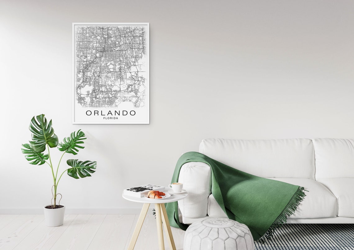 Printable Map of Orlando Florida United States Instant - Etsy