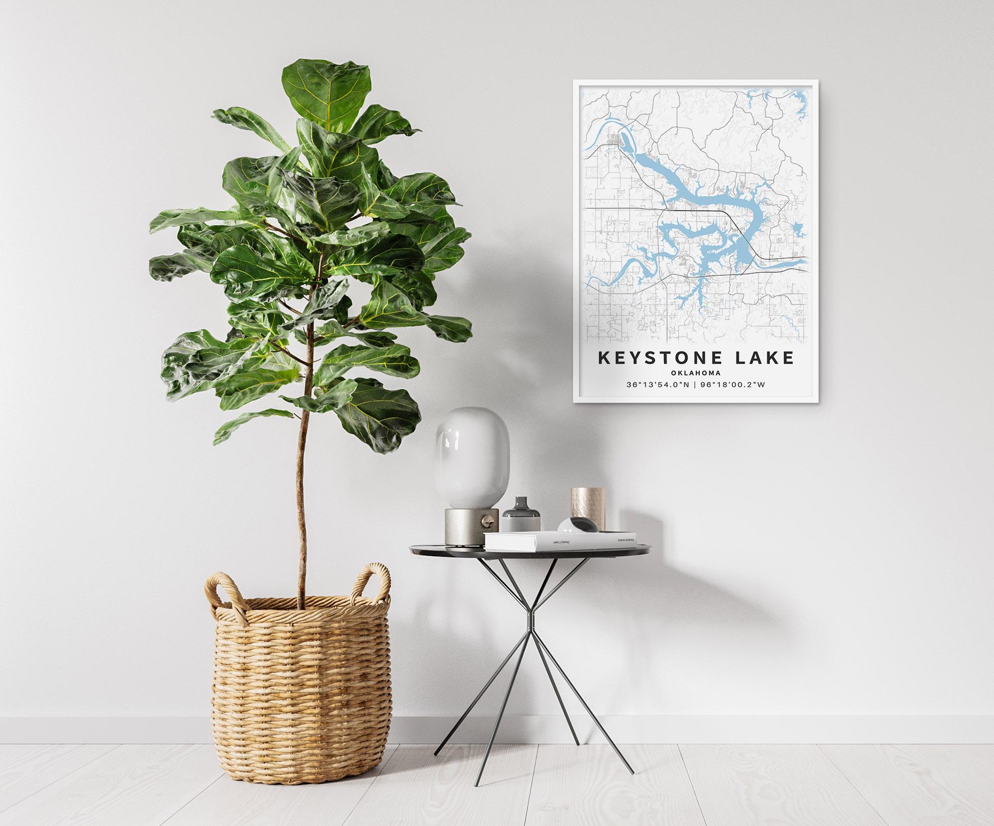 Mapa imprimible de Keystone Lake, Oklahoma, Texas - Descarga ...