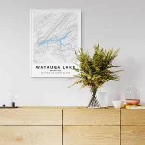 Printable Map of Watauga Lake TN Tennessee, US - Instant Download ...