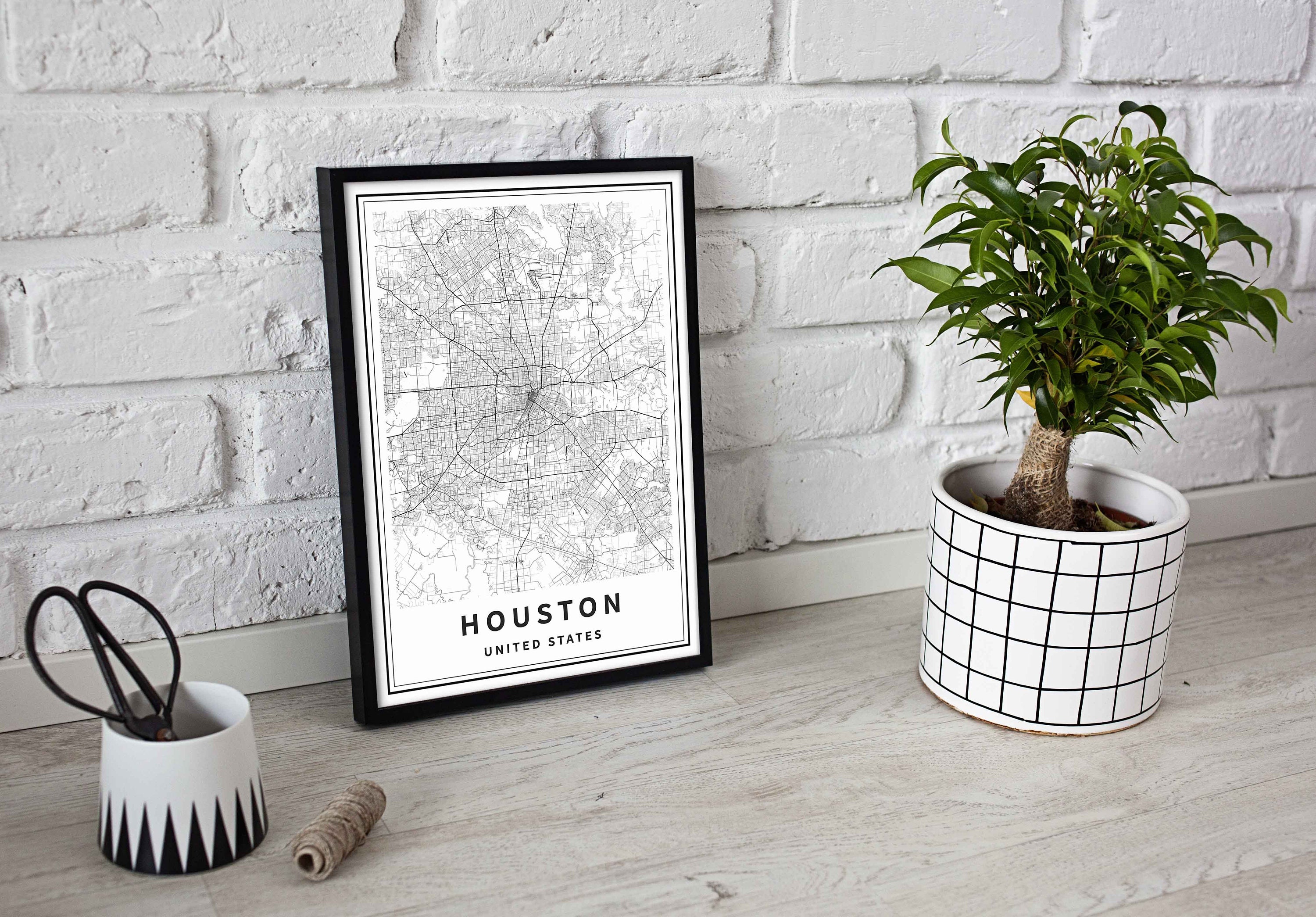 Printable Map of Houston Texas United States Instant | Etsy