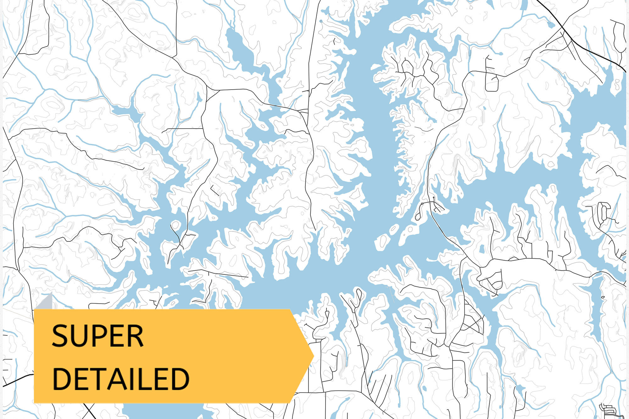 Printable Map of West Point Lake, Georgia, US - Instant Download \ Lake ...