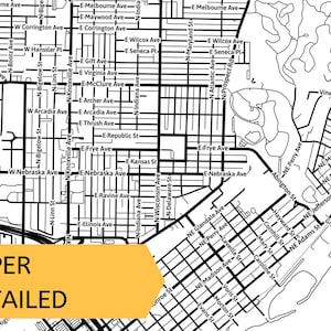Printable Map of Peoria, Illinois, USA With Street Names - Instant ...