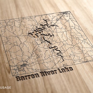 Layered Map of Barren River Lake, Kentucky With Roads, Map Vector File ...