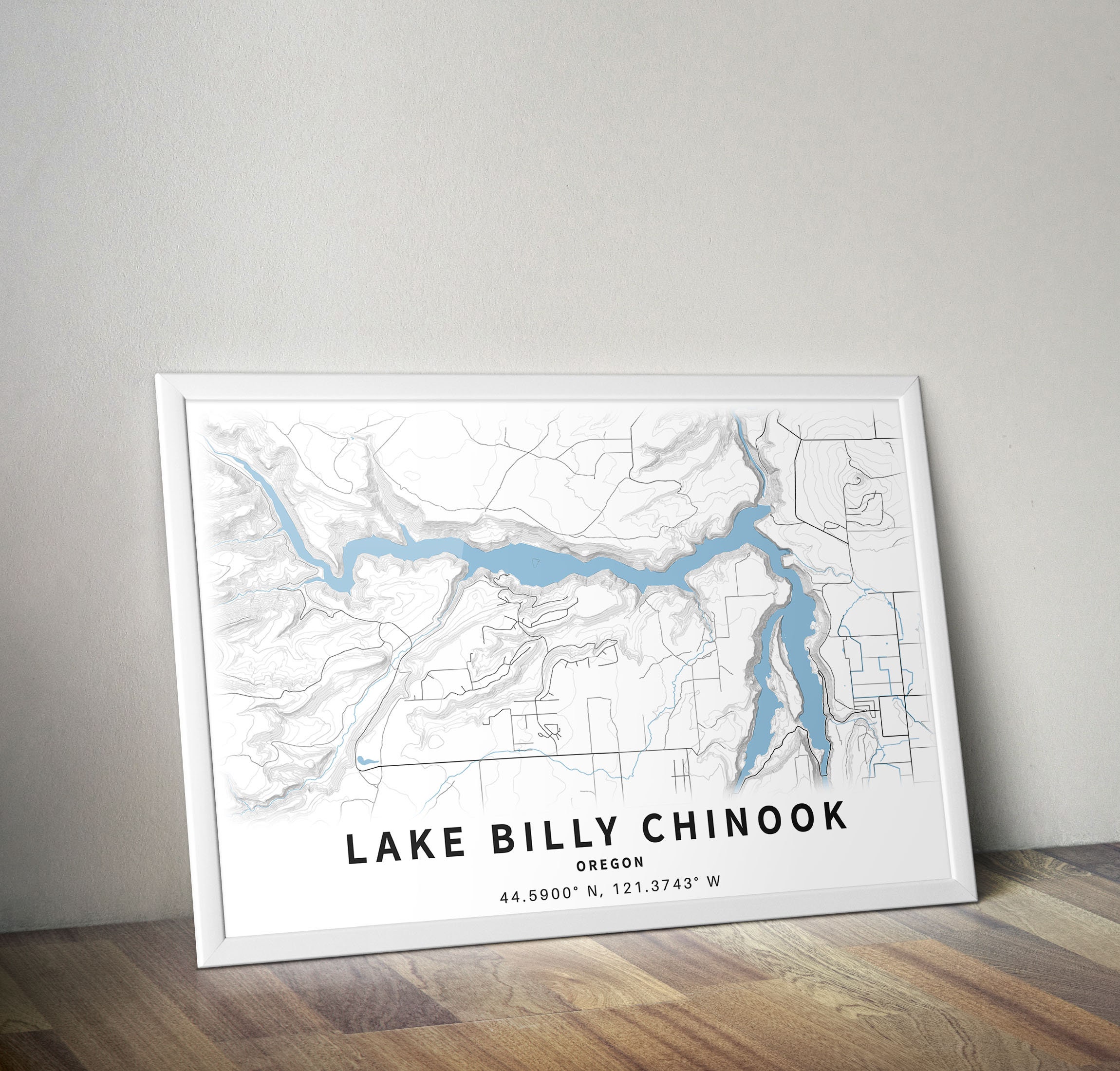 Printable Map of Lake Billy Chinook Oregon United States | Etsy