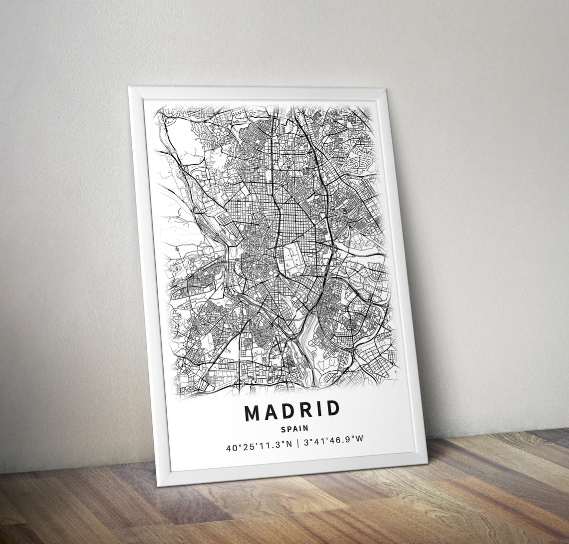 Printable Map of Madrid Spain With Street Names Instant | Etsy