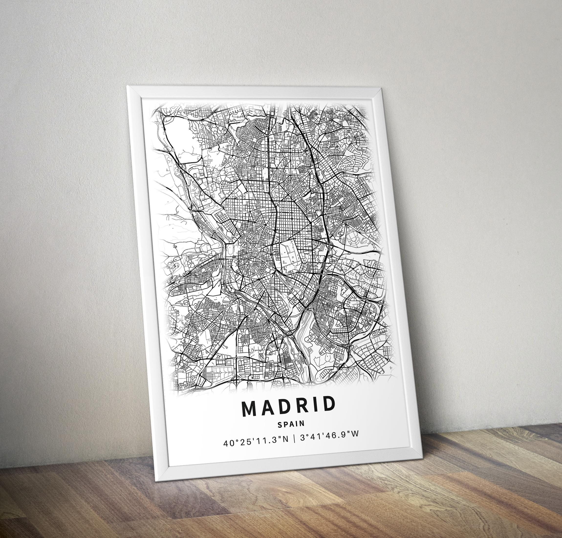 Printable Map of Madrid Spain With Street Names Instant | Etsy