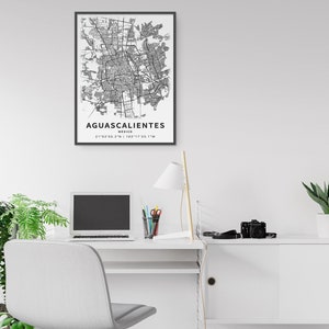 Printable Map of Aguascalientes, Mexico With Street Names - Instant ...
