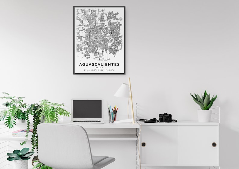 Printable Map of Aguascalientes, Mexico With Street Names - Instant ...