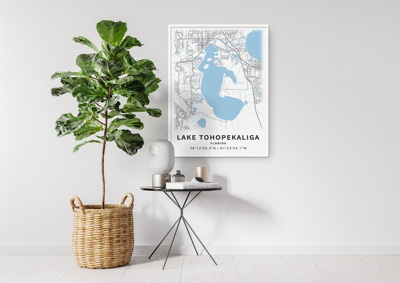 Printable Map of Lake Tohopekaliga, Florida, US - Instant Download ...