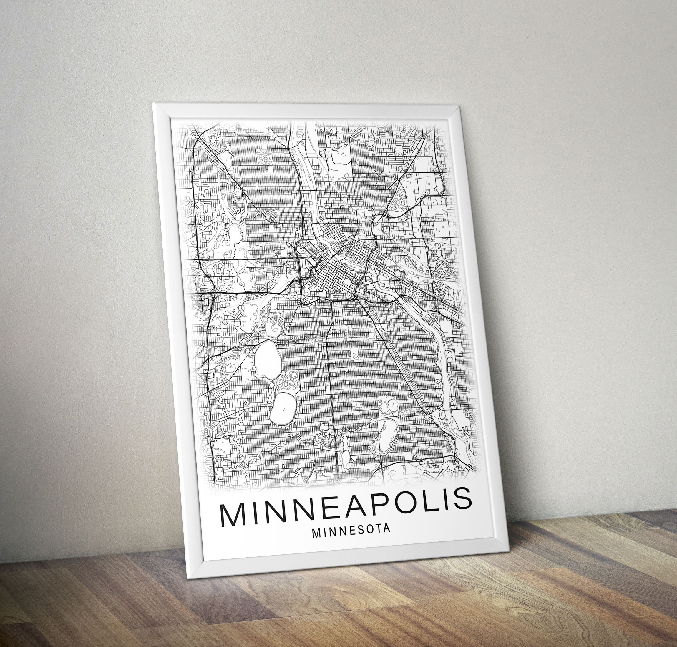 Printable Map of Minneapolis Minnesota United States | Etsy