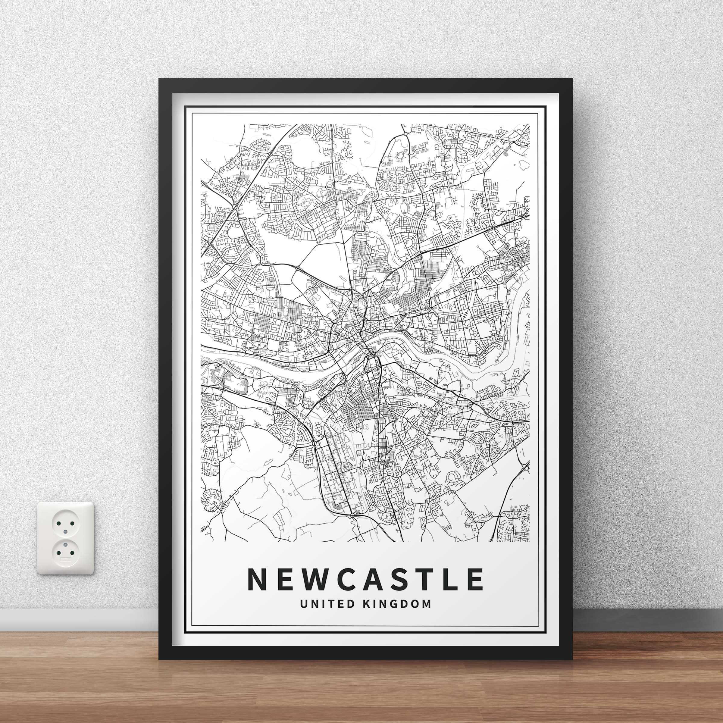 Printable Map of Newcastle England UK Instant Download - Etsy