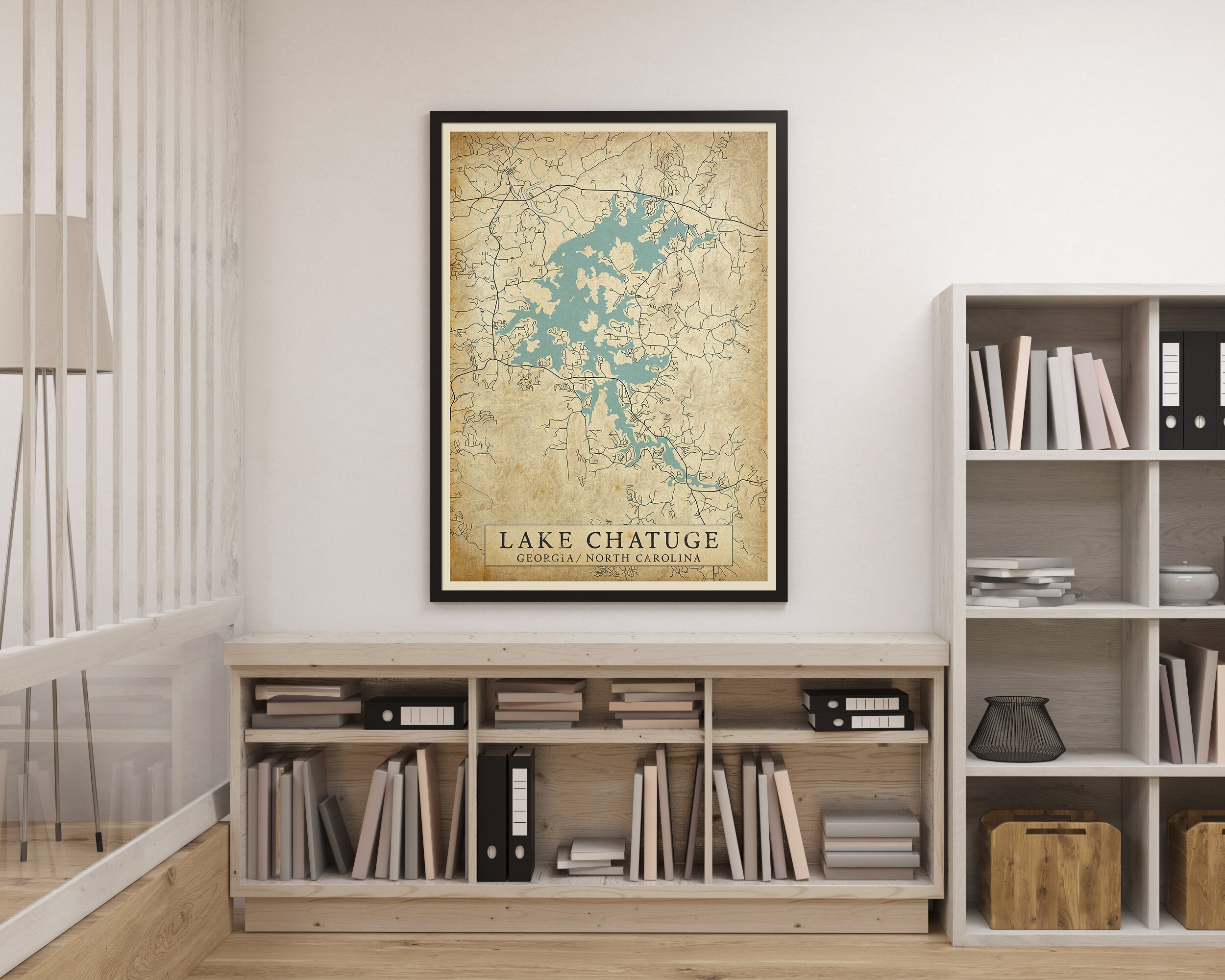 Vintage Style Map of Chatuge Lake Georgia and North Carolina - Etsy