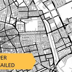 Printable Map of Riyadh, Saudi Arabia With Street Names - Instant ...