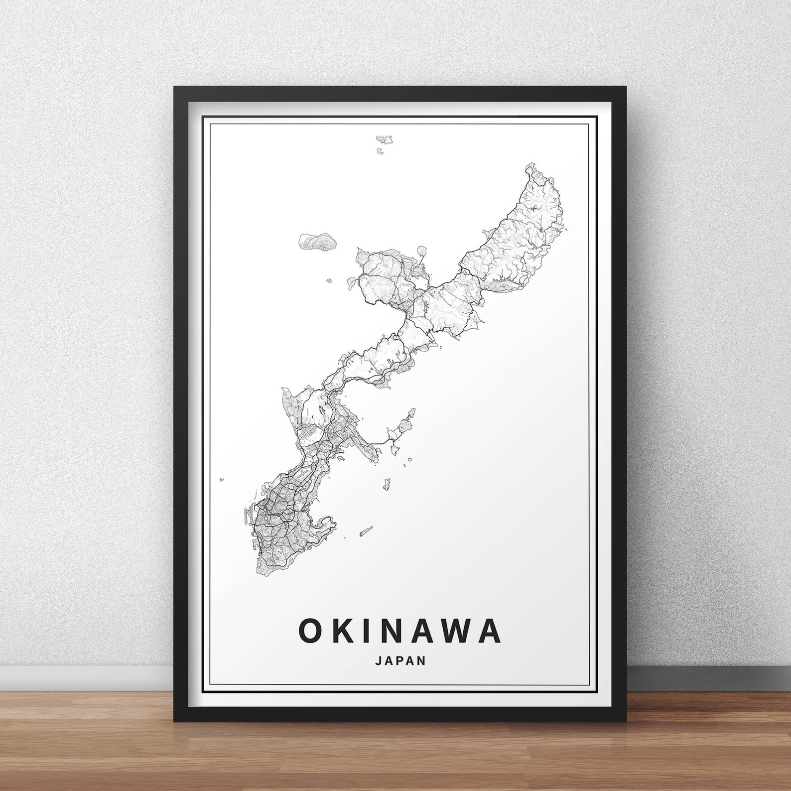 Printable Map of Okinawa Island 沖縄本島 Japan Instant Download - Etsy