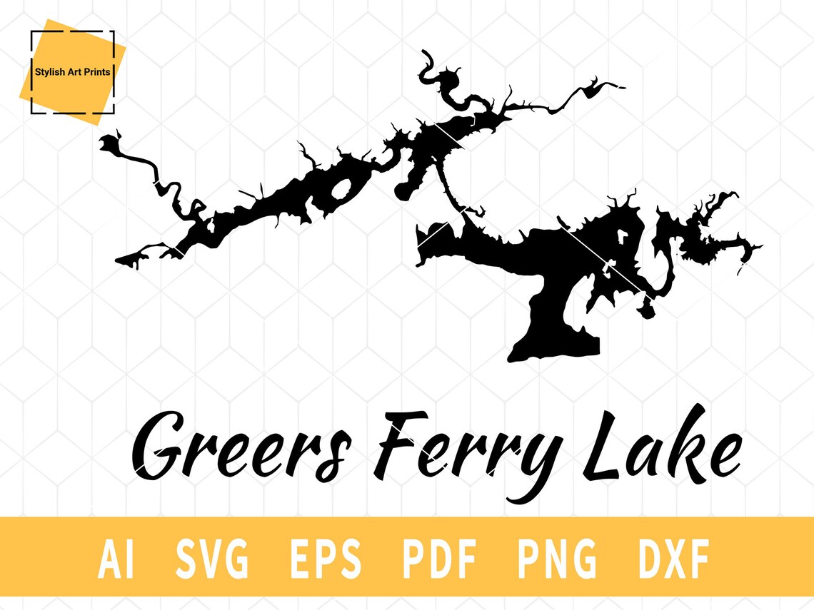 Greers Ferry Lake Map SVG Arkansas Map Vector File Instant - Etsy Australia