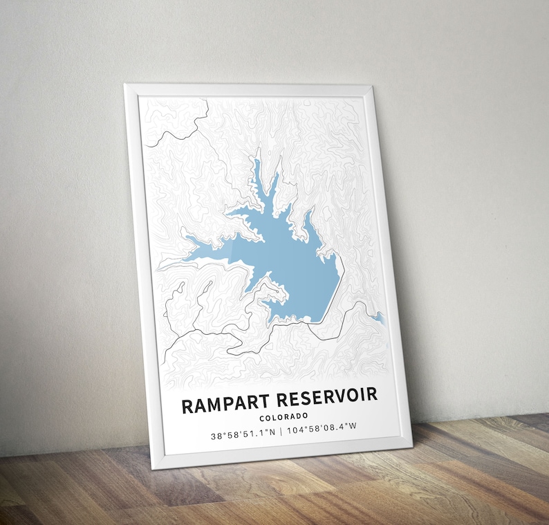 Printable Map of Rampart Reservoir Colorado United States - Etsy
