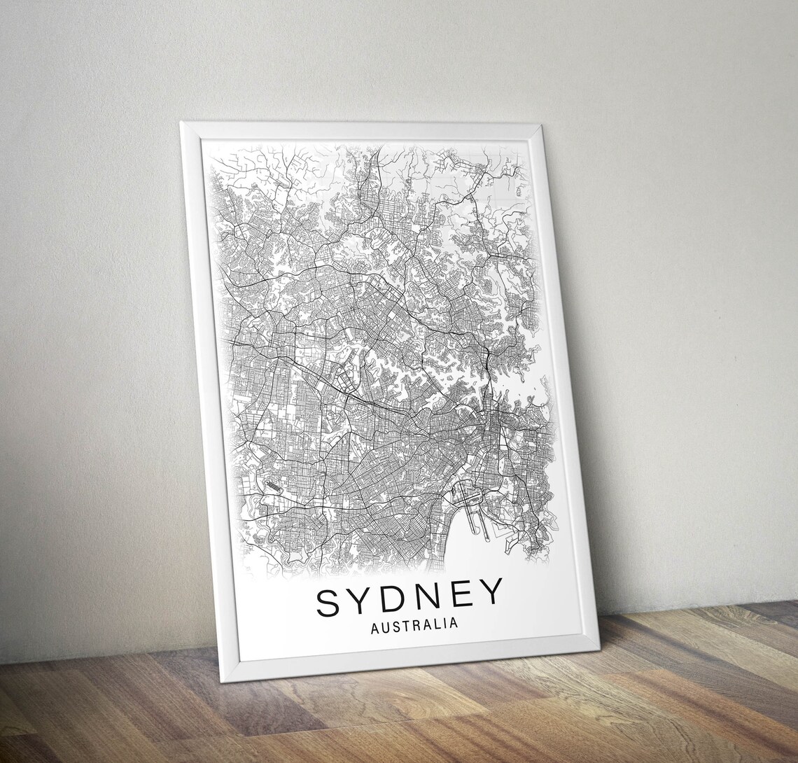 Printable Map of Sydney Australia Instant Download City | Etsy