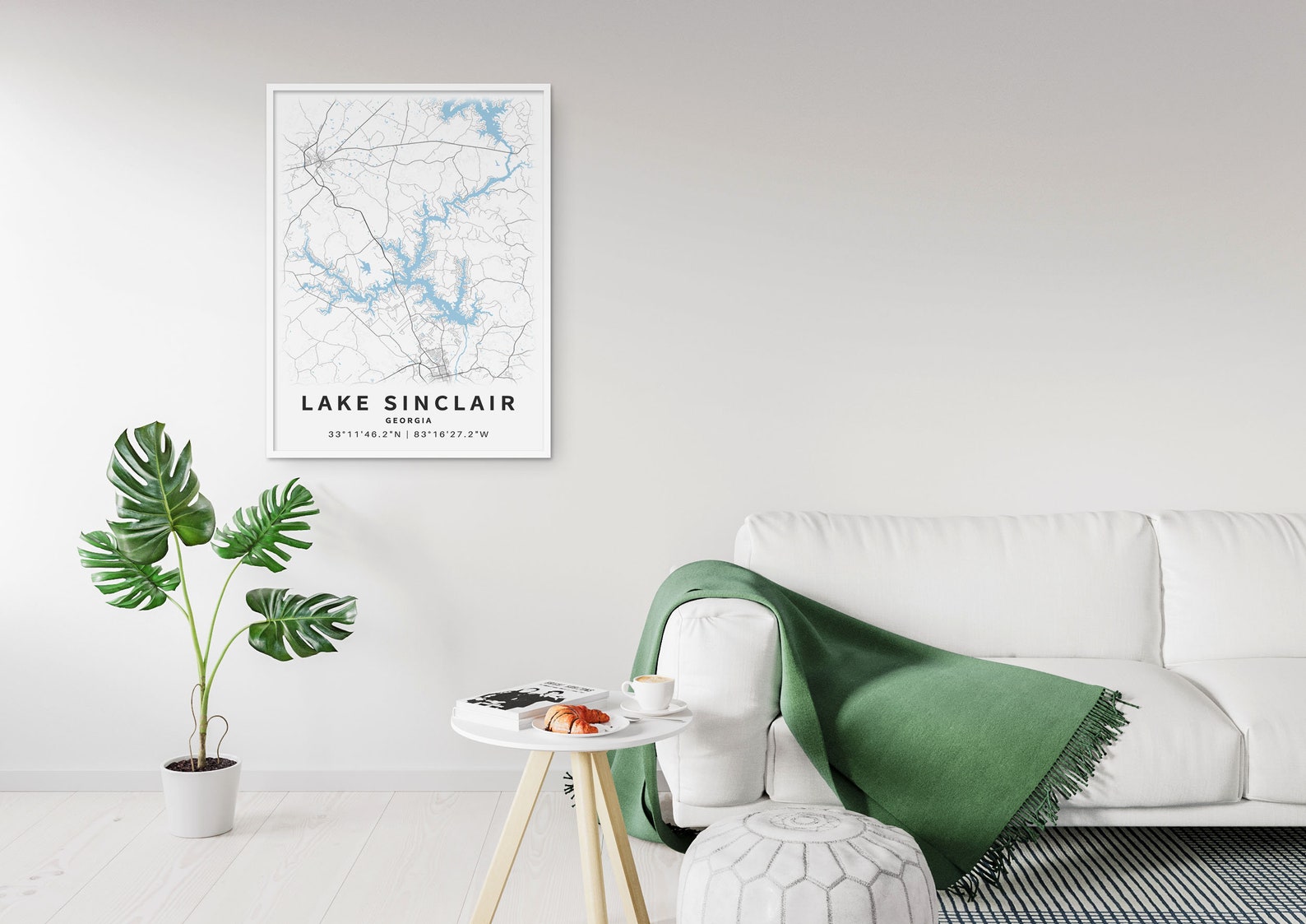 Printable Map of Lake Sinclair Georgia United States | Etsy