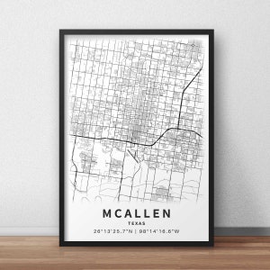 Printable Map of Mcallen, Texas, USA With Street Names - Instant ...