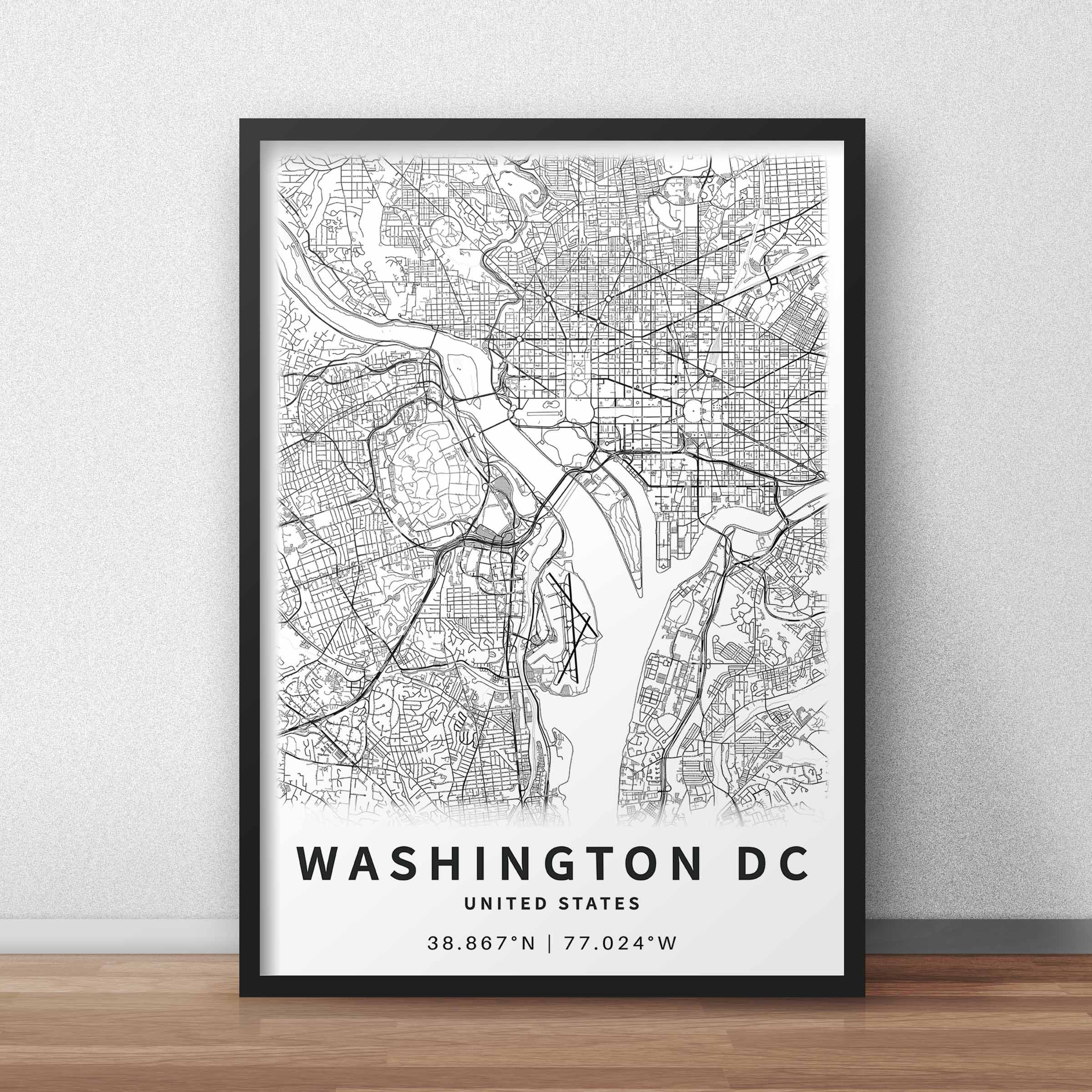 Printable Map of Washington DC, USA With Street Names - Instant ...