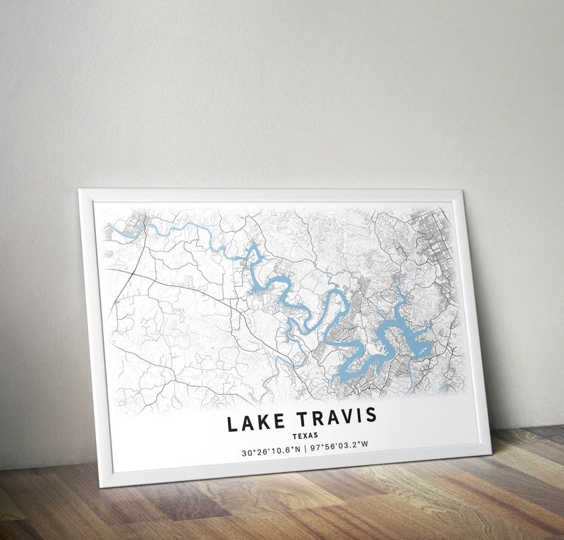 Printable Map of Lake Travis Texas United States Instant - Etsy