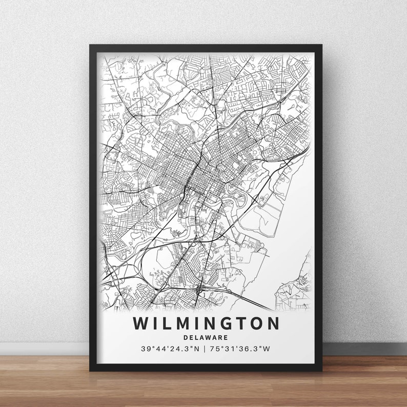 Printable Map of Wilmington, Delaware, USA With Street Names - Instant ...