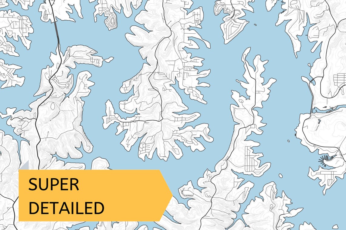 Custom Lake Map Print Lake House Art Digital Download - Etsy