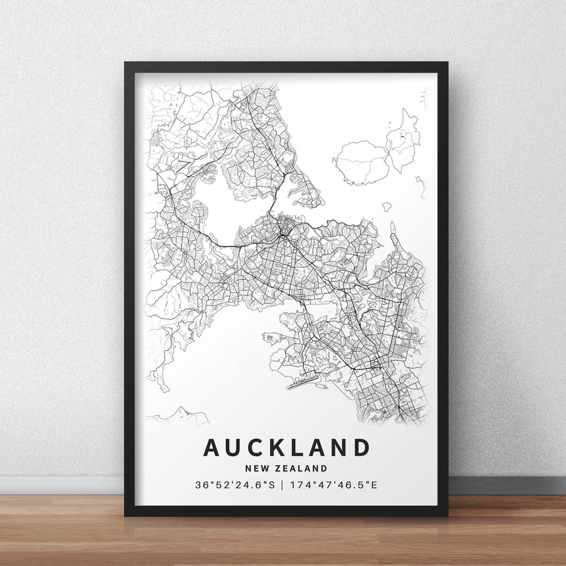 Printable Map of Auckland New Zealand City With Street Names - Etsy