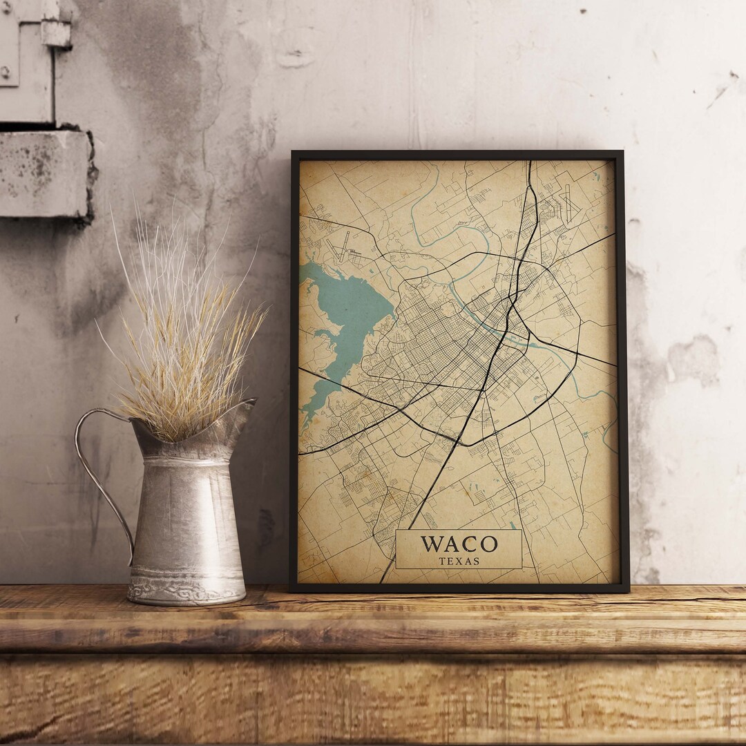 Printable Vintage Style Map of Waco Texas Instant Download - Etsy UK