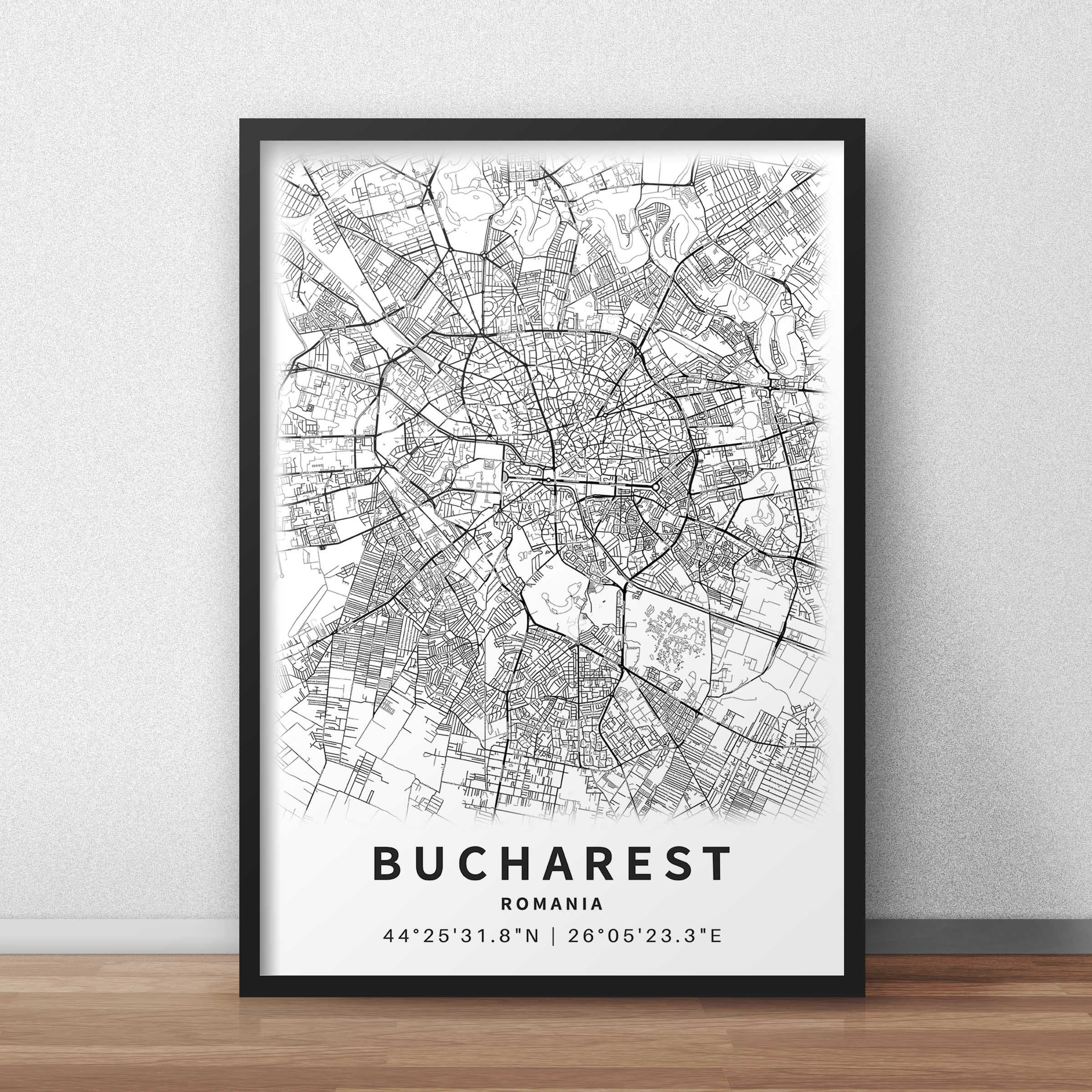 Printable Map of Bucharest Romania With Street Names Instant | Etsy