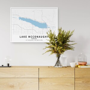 Printable Map of Lake Mcconaughy, Nebraska, US - Instant Download ...